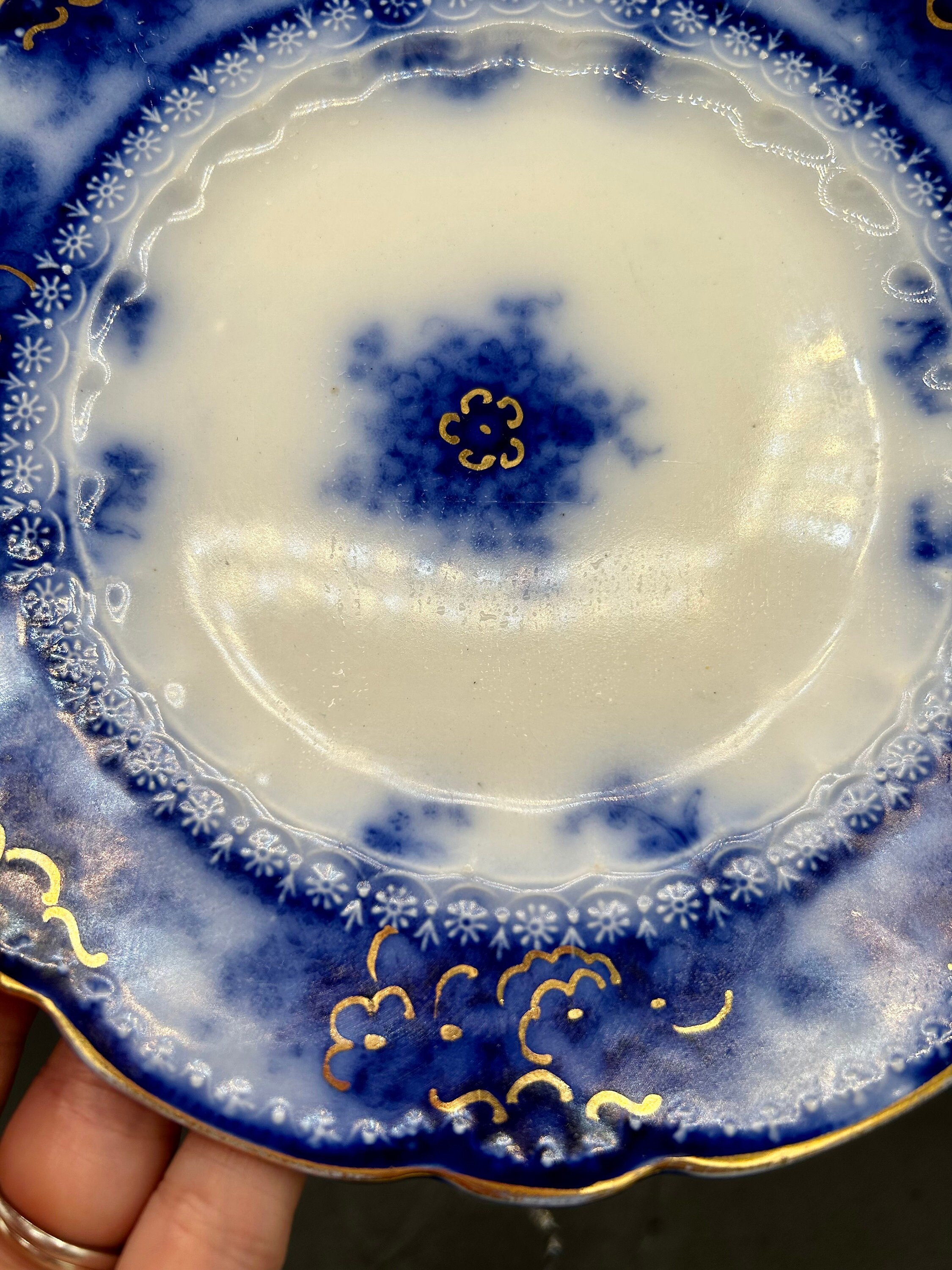 Flow Blue, Kelvin, Alfred Meakin Porcelain Bread and Butter Plates With ...