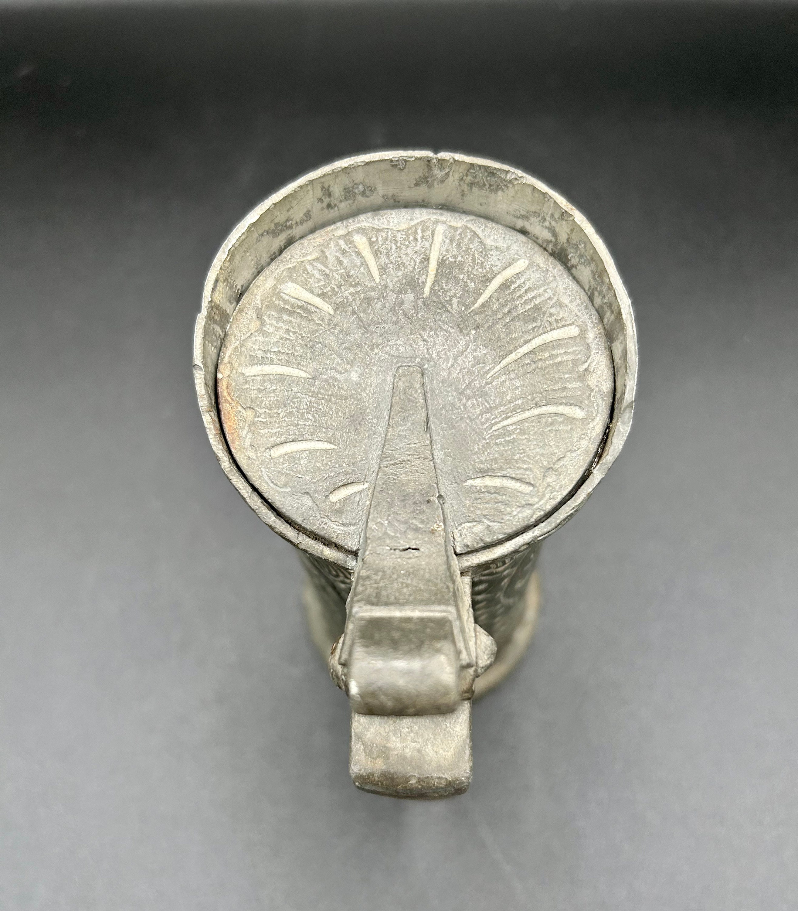 Primitive Etched Pewter Stein/pitcher With Hinged Lid - Etsy