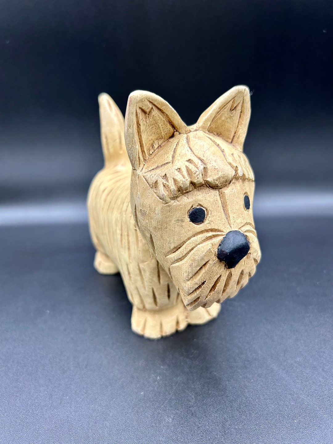 Wooden Carved Scottish Terrier Dog - Etsy