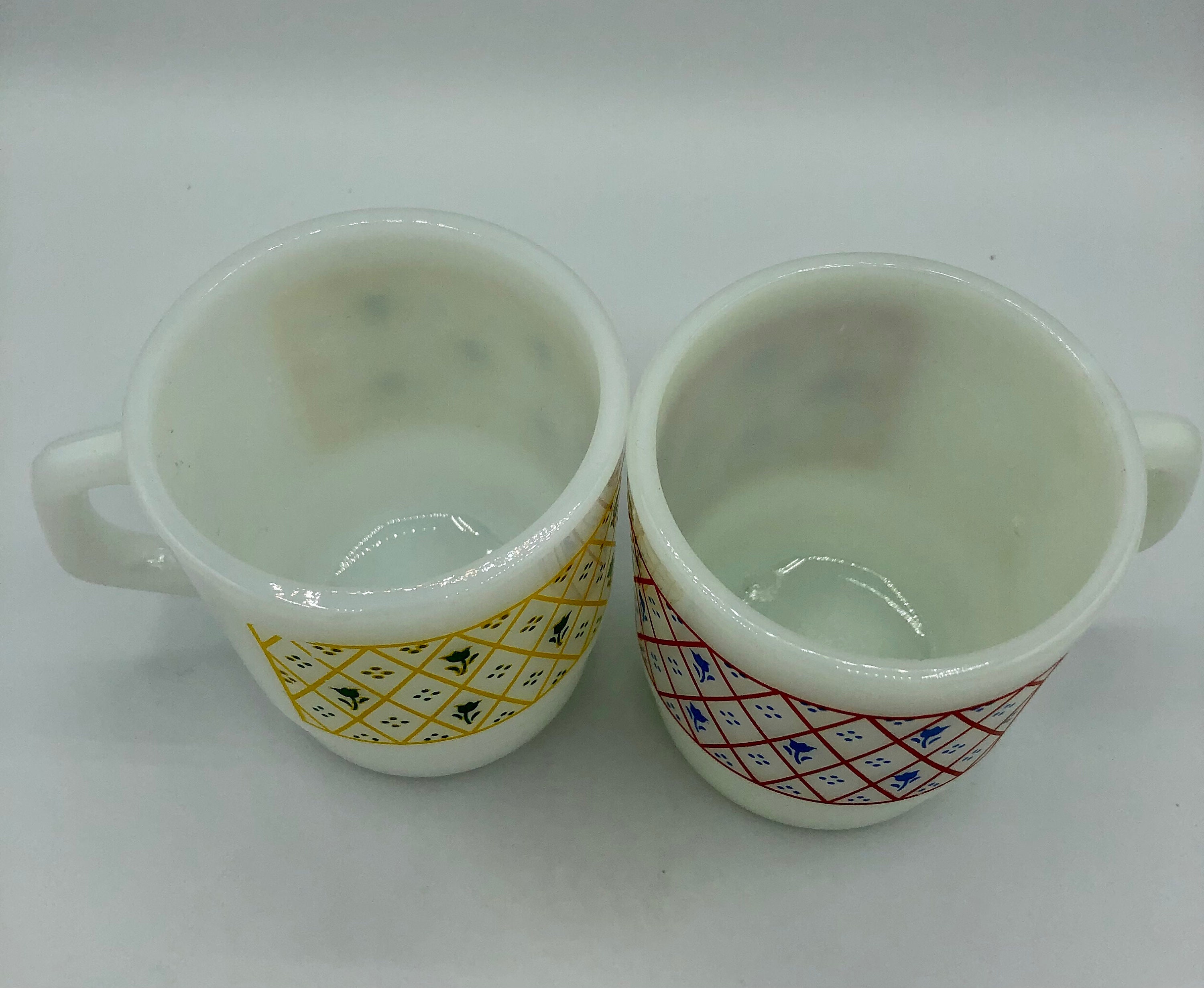 RARE- Pair of Termocrisa Mexico Milk Glass Mugs - Etsy