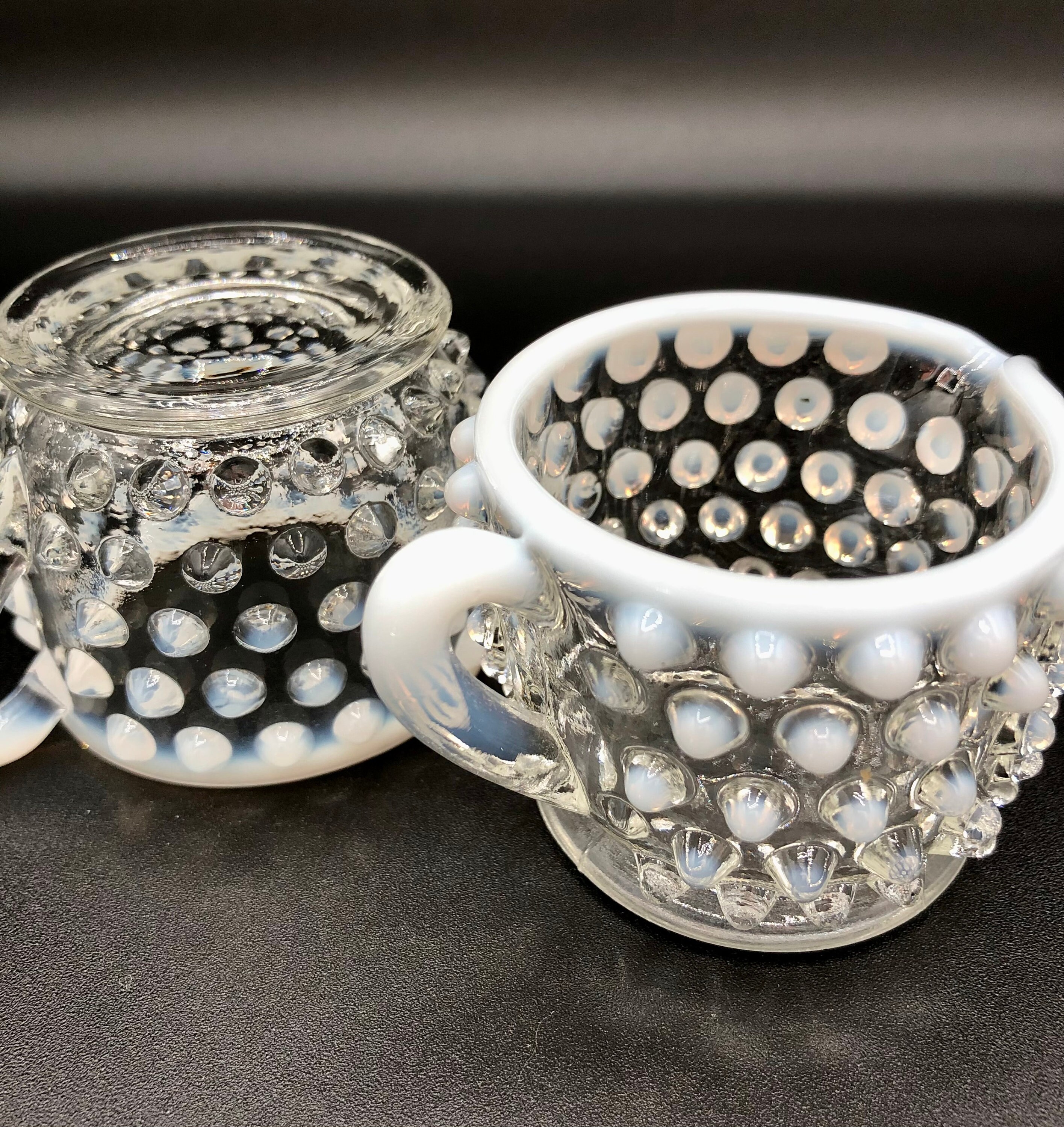 Fenton Opalescent Hobnail Individual Sized Sugar and Creamer - Etsy