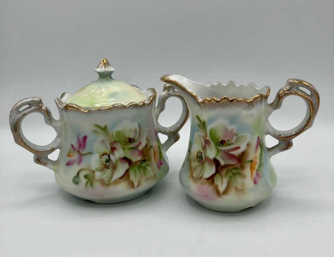 Lefton to A Wild Rose Sugar and Creamer Set - Etsy