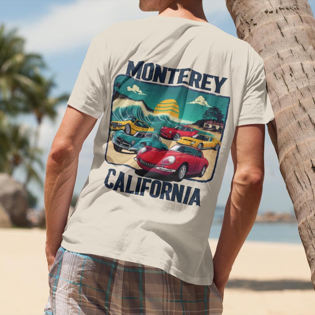 Monterey Car Week – California Beach Retro Surf Style Automotive Art ...