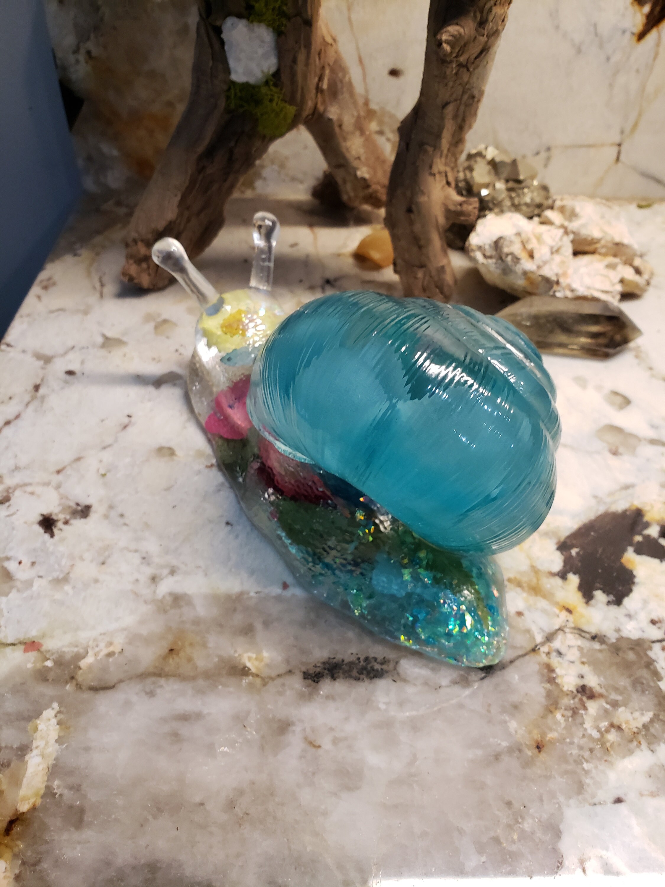 Beautiful Large Floral Resin Snail - Etsy