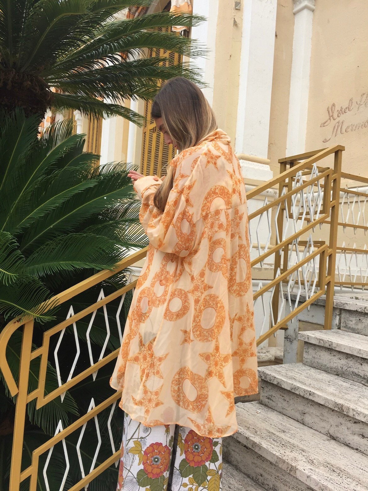 Vintage CÉLINE Orange Silk Shirt - Etsy