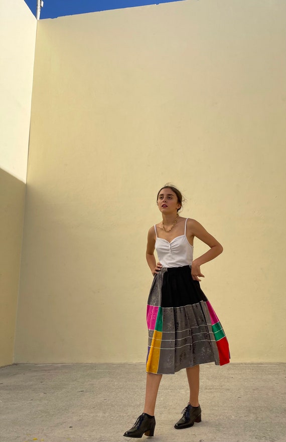 CASSANDRE PARIS SKIRT silk geometric print - Gem