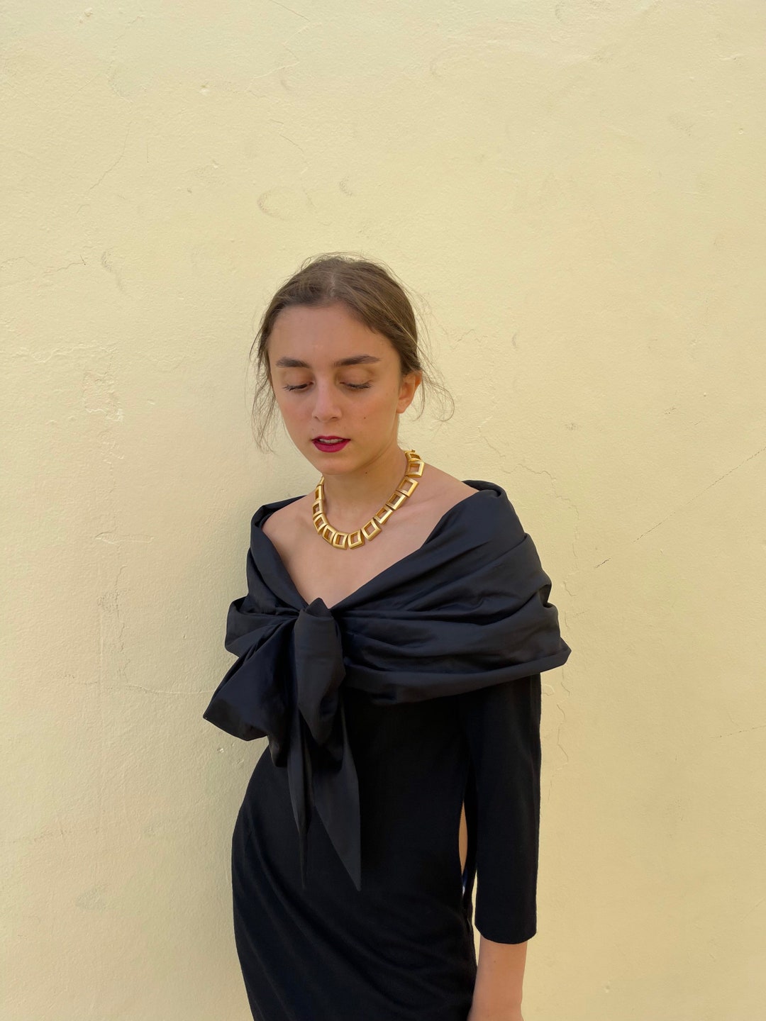 GEORGES RECH DRESS 1980 Black Wool - Etsy