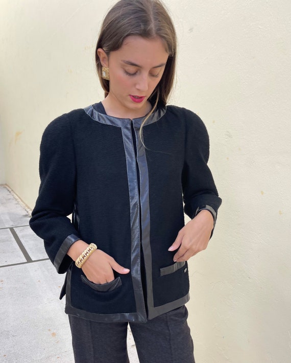 Chanel tweed jacket black - Gem