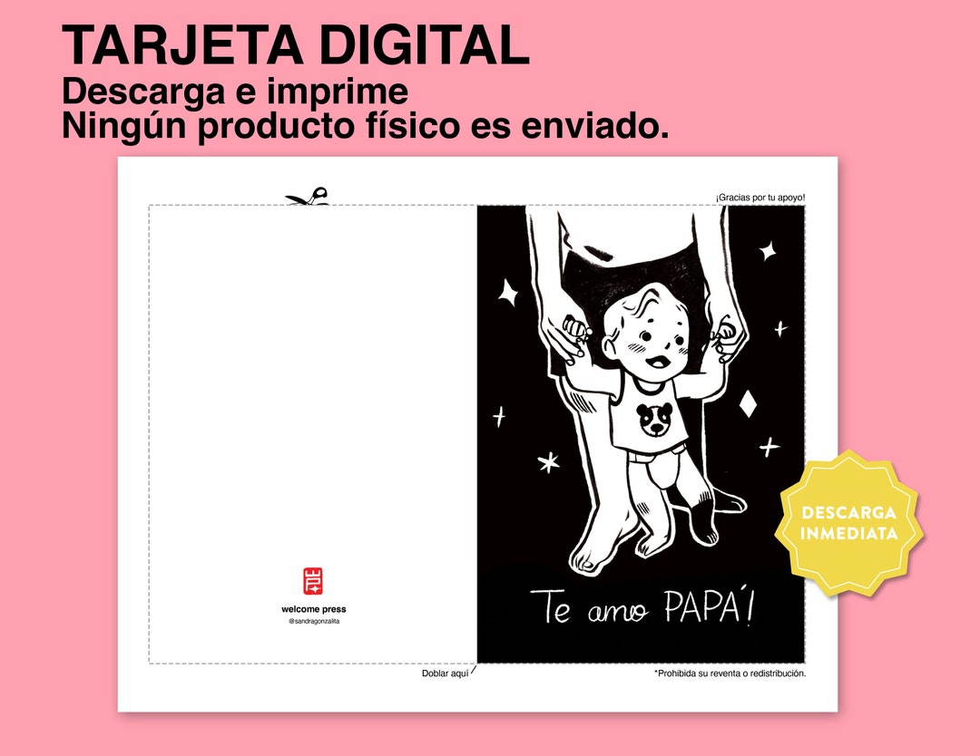 Father's Day DIGITAL Card, Spanish. Tarjeta DIGITAL Del Día Del Padre ...