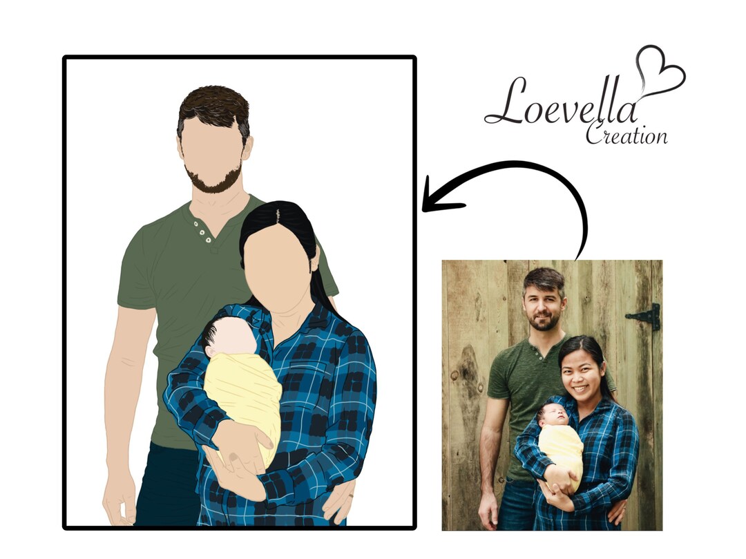Custom Family Portrait | Personalized Digital Illustration | Faceless ...