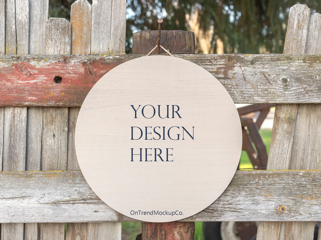 Wood Sign Mockup | Round Wood Sign Mockup | Styled Stock Photography ...