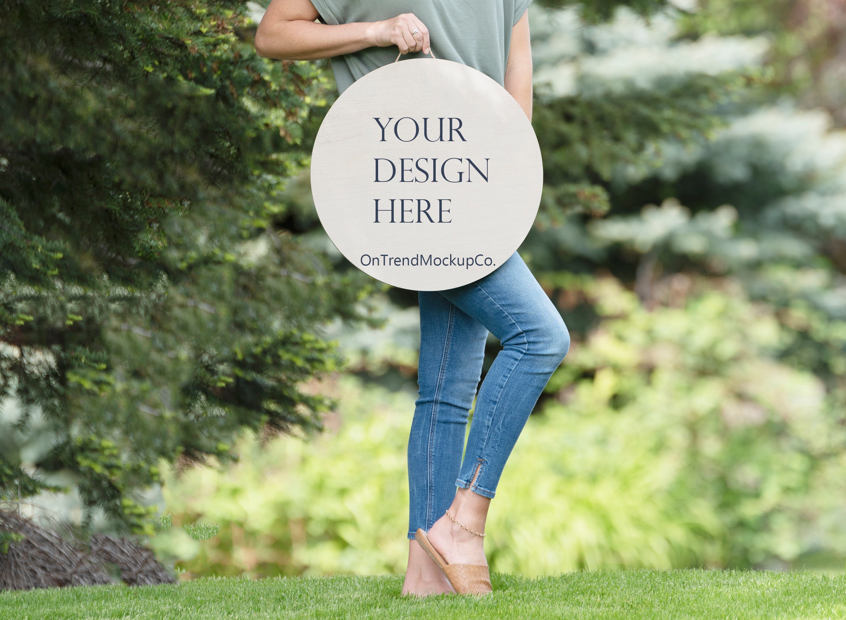 Wood Sign Mockup | Round Wood Sign Mockup | Styled Stock Photography ...