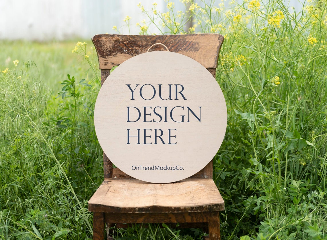 Wood Sign Mockup | Round Wood Sign Mockup | Styled Stock Photography ...