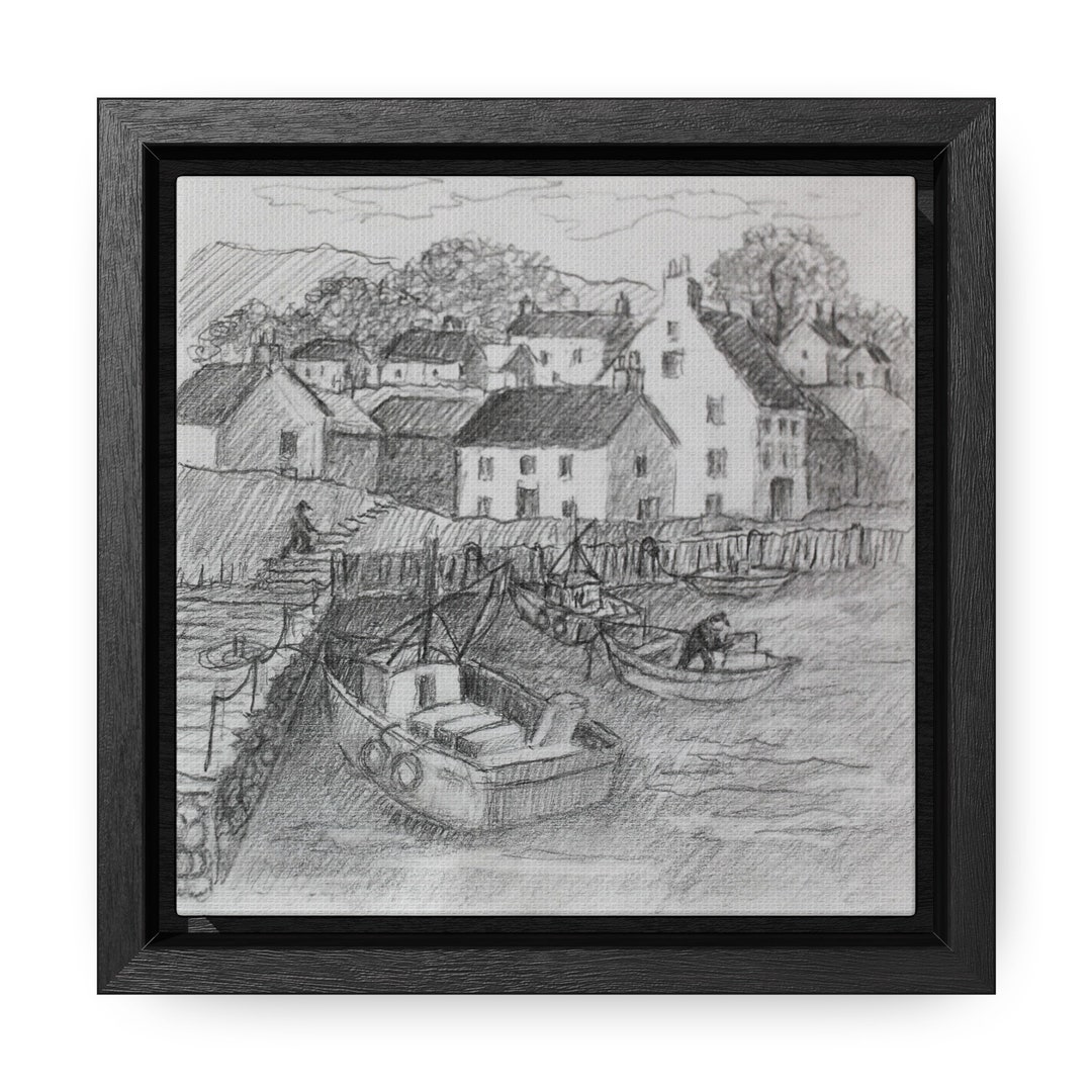 HW Fishing Vil Gallery Canvas Wraps Square Frame - Etsy