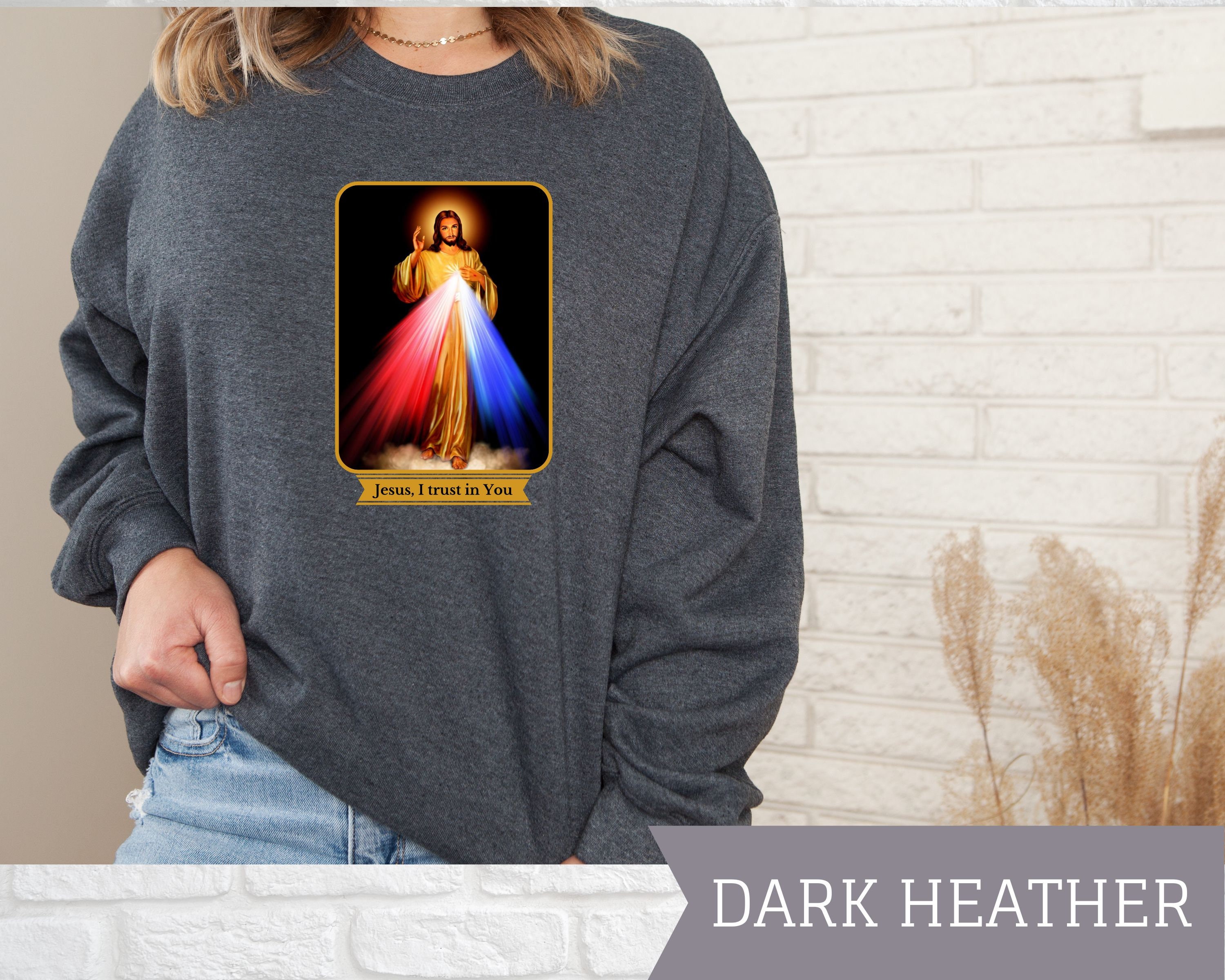 Divine Mercy Sweatshirt / Catholic Sweatshirt / Jesus I Trust in You ...