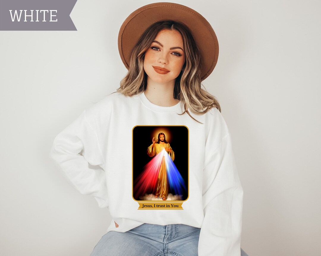 Divine Mercy Sweatshirt / Catholic Sweatshirt / Jesus I Trust in You ...