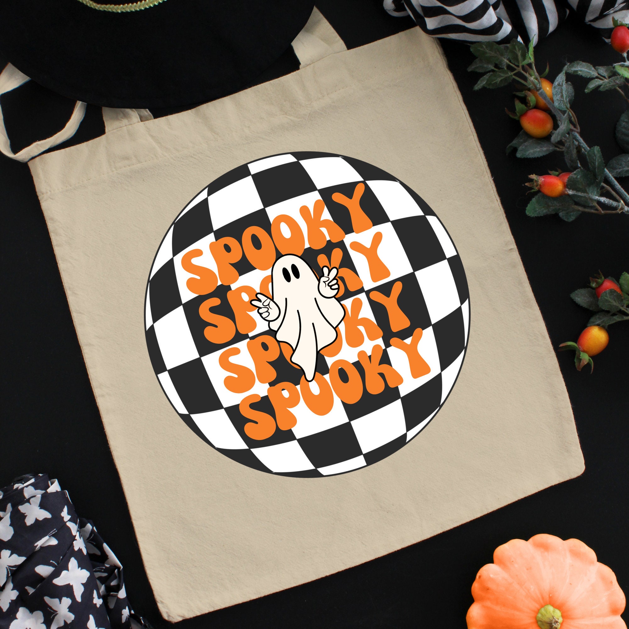 Retro Spooky Stacked With Ghost PNG, Spooky Stacked Halloween PNG ...