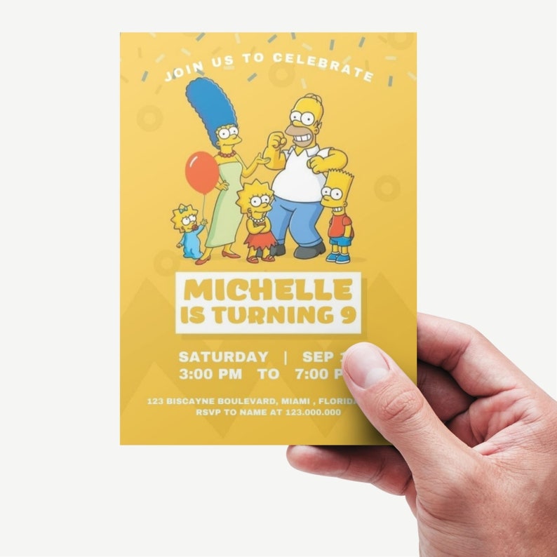 Editable and Printable the Simpsons Invitation, the Simpsons Kid ...