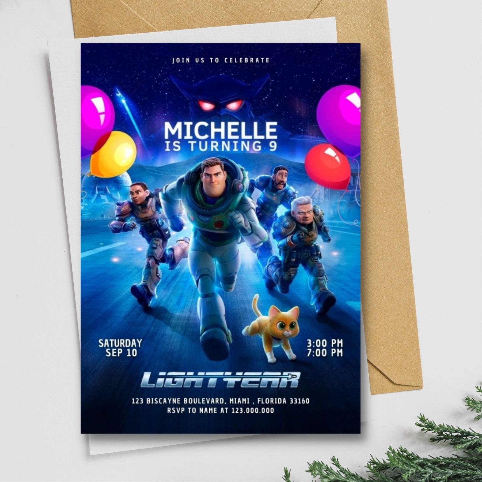 Editable Buzz Lightyear Birthday Invitation Template, Printable ...