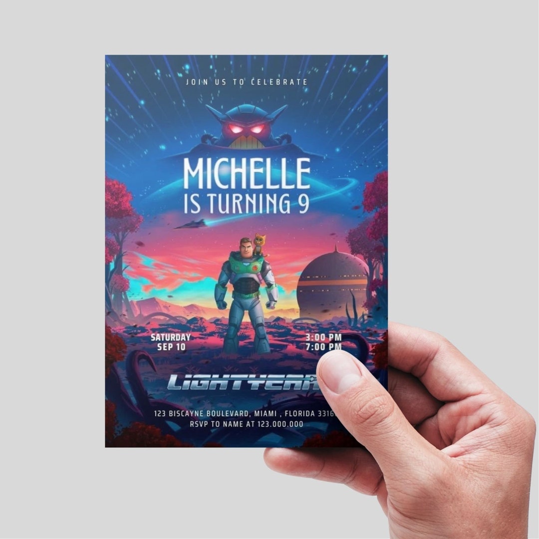 Editable Buzz Lightyear Birthday Invitation Template, Printable ...