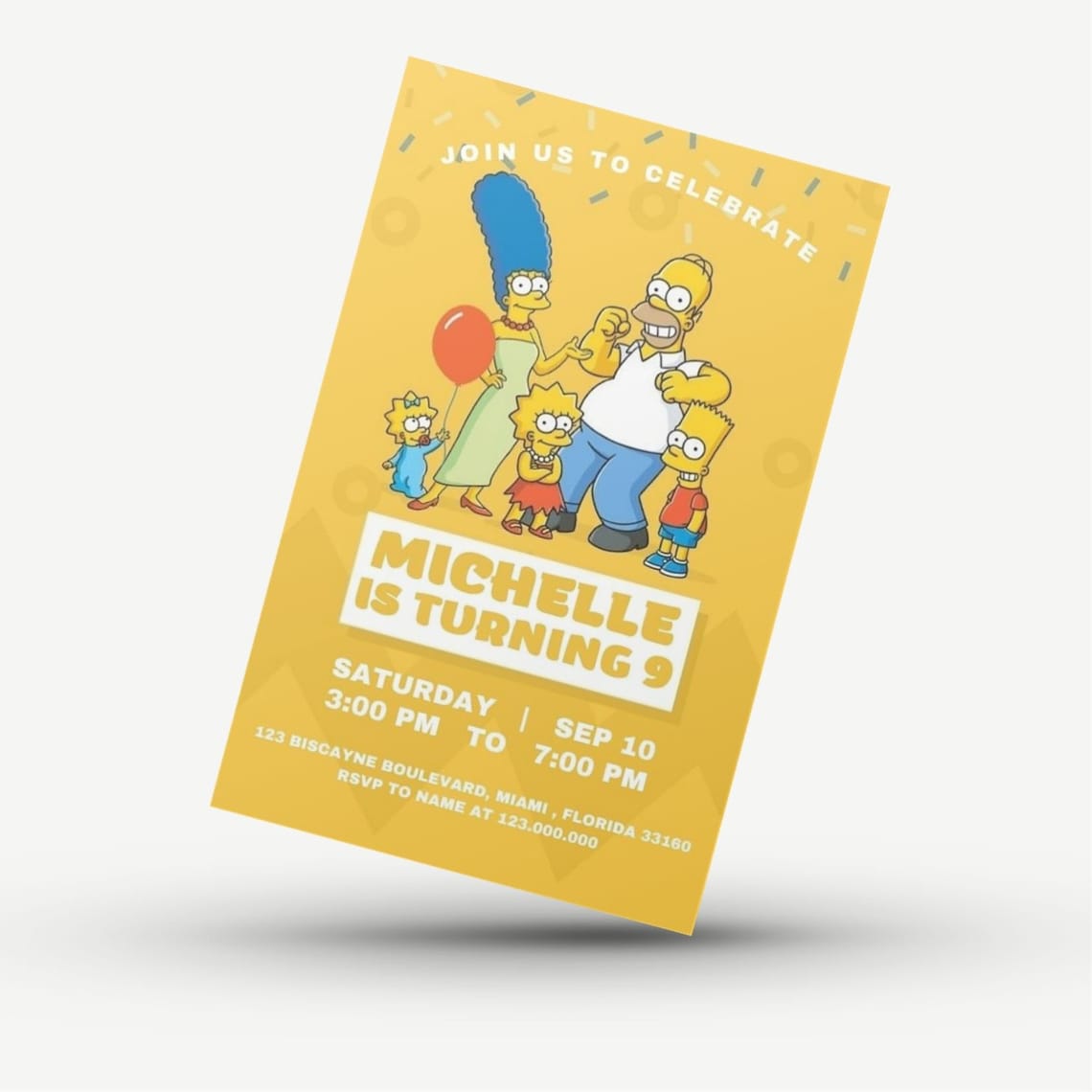 Editable and Printable the Simpsons Invitation, the Simpsons Kid ...