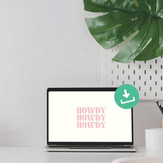 Howdy Pink Desktop Wallpaper Pack Digital - Etsy