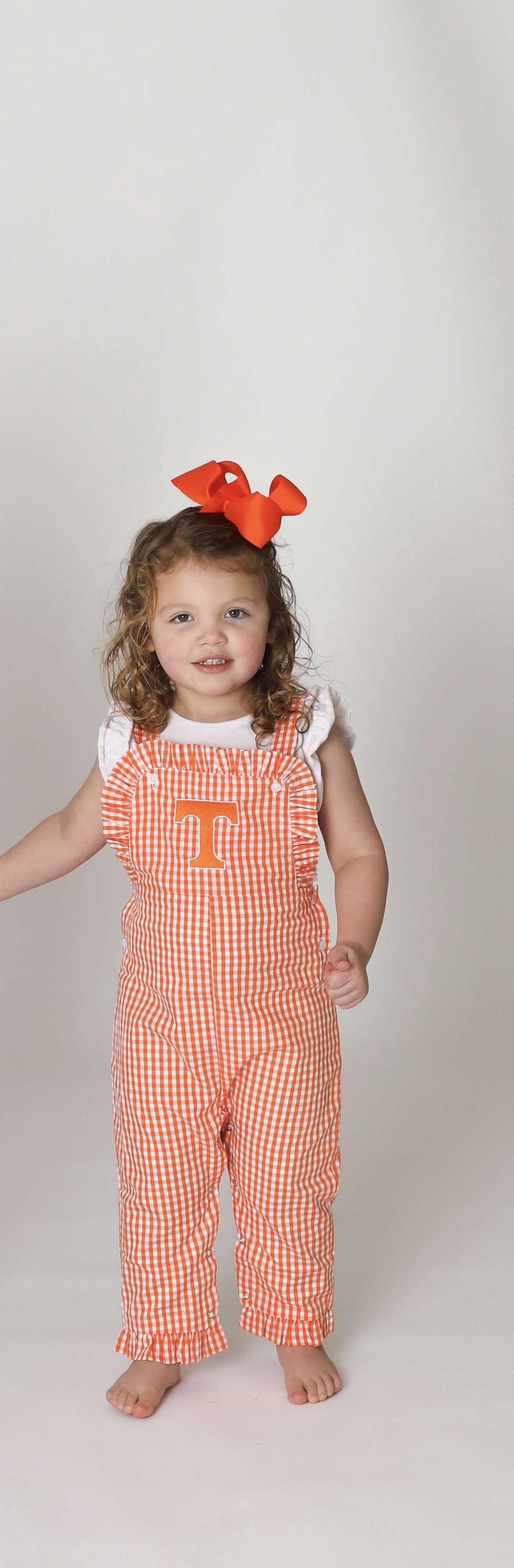 Tennessee Vols Girls Custom Embroidered Ruffle Longall Overall - Game ...