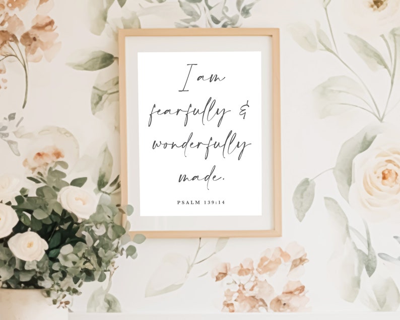Gender Neutral Bible Verse Psalm 139:14 Nursery Printable Wall Art - Etsy