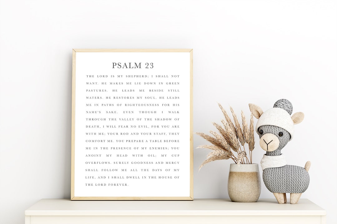 Gender Neutral Bible Verse Psalm 23 Nursery Printable Wall Art - Etsy