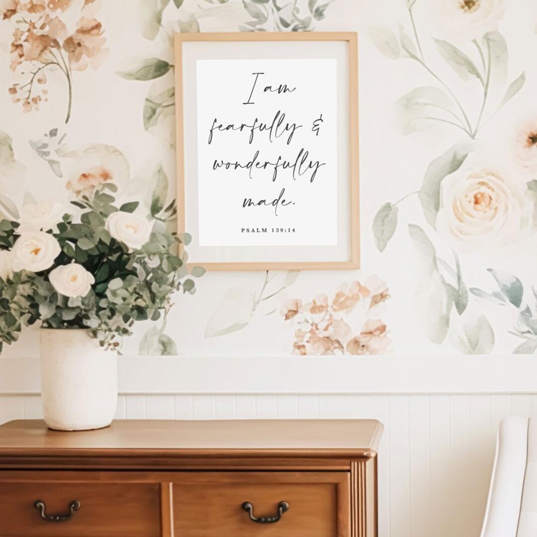 Gender Neutral Bible Verse Psalm 139:14 Nursery Printable Wall Art - Etsy