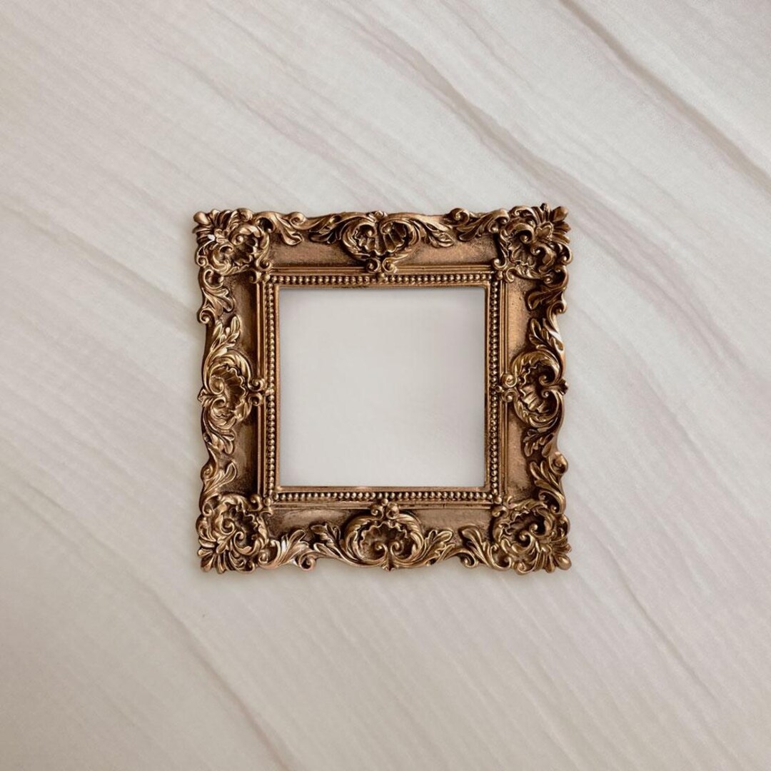 4x4 Gold Vintage Style Square Picture Frame + Found Paper Art - Etsy