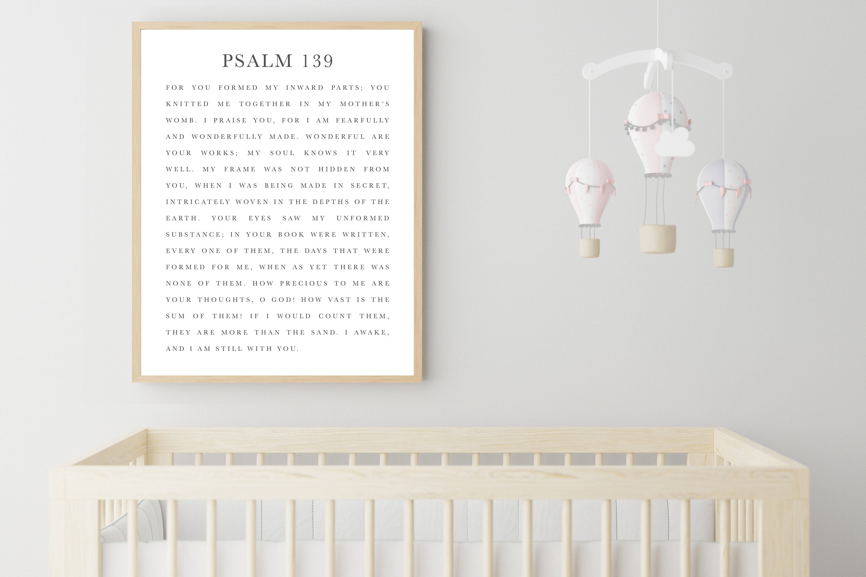 Gender Neutral Bible Verse Psalm 139 Nursery Printable Wall Art - Etsy