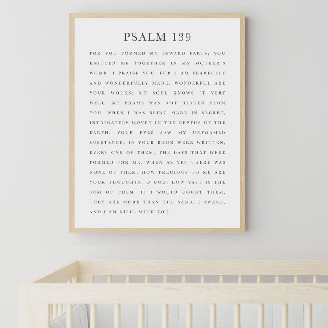 Gender Neutral Bible Verse Psalm 139 Nursery Printable Wall Art - Etsy