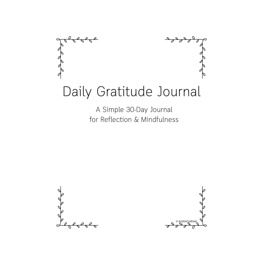 30 Day Gratitude Journal Printable | Daily Reflection (PDF) - Etsy