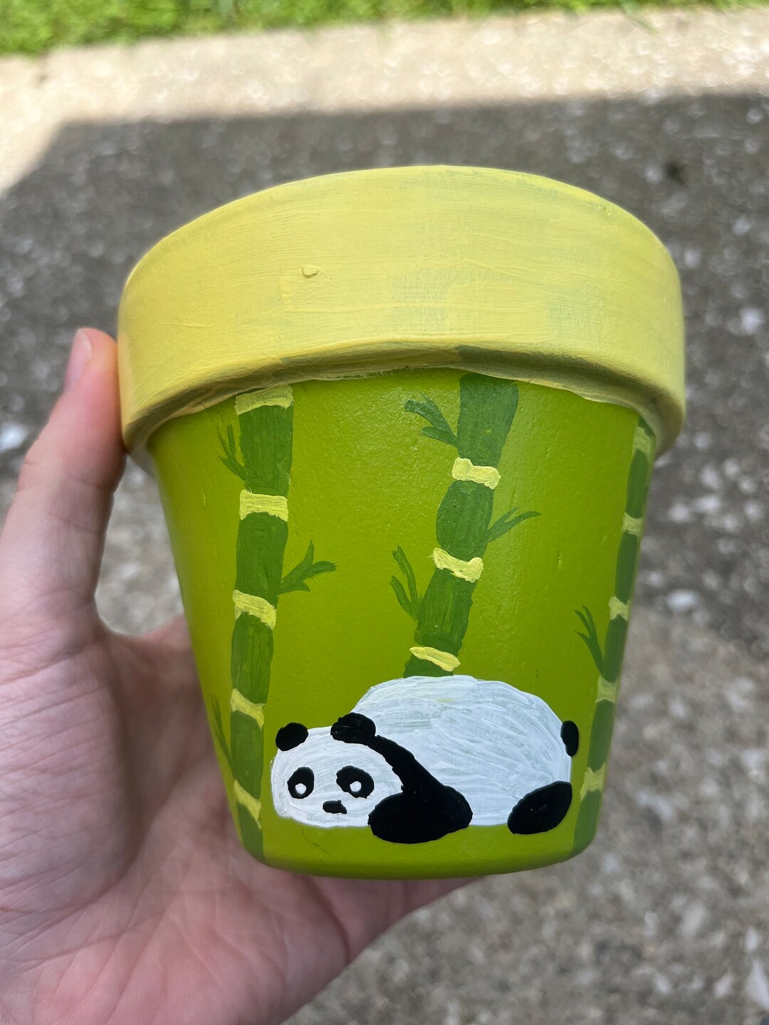 Panda Painted Flower Pot - Etsy