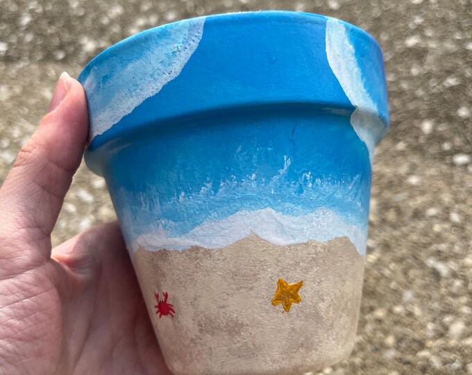 Waves , Surf , Ocean ,beach Life , Summertime,terra-cotta Planter ...