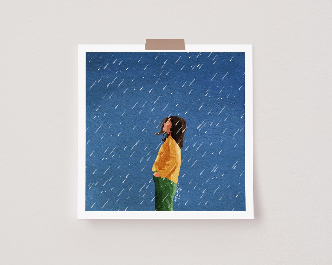 Finding Happiness, Rain Art, Blue Art , Peaceful Art, Beautiful Art ...