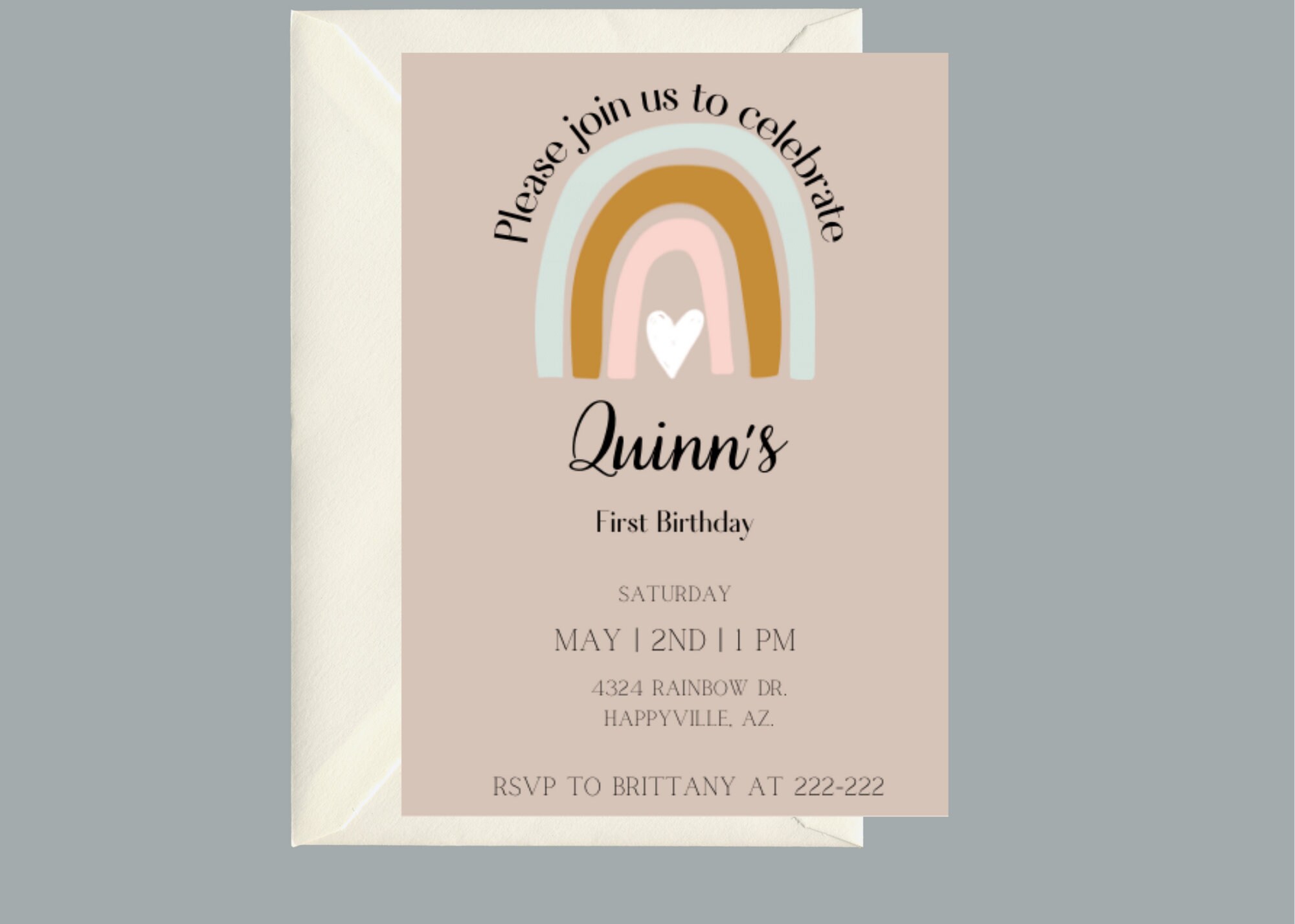 Modern Rainbow Birthday Digital Download Canva - Etsy