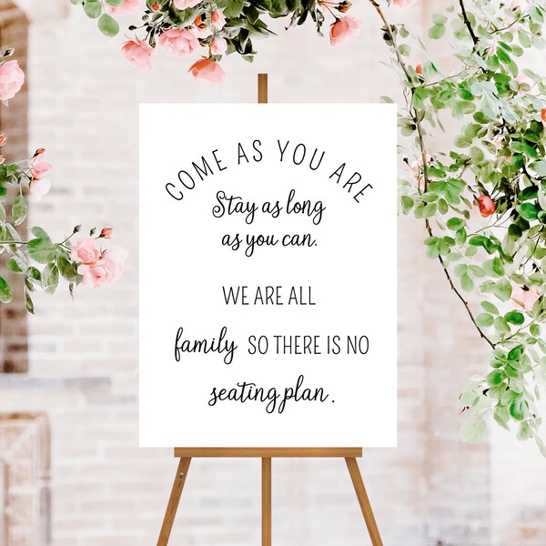 No Seating Plan Sign - Etsy