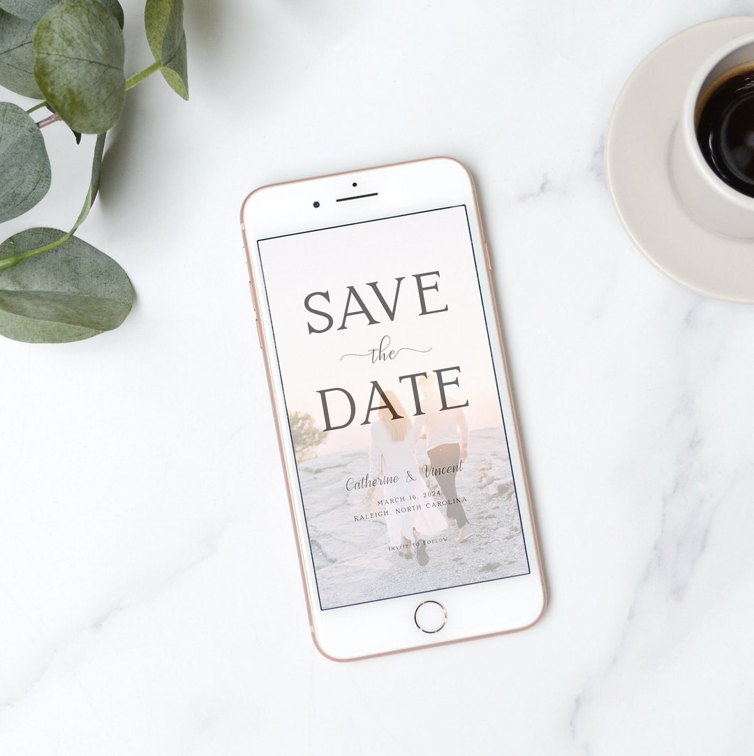 Wedding Save the Date With Photo, Electronic Save the Date Template ...