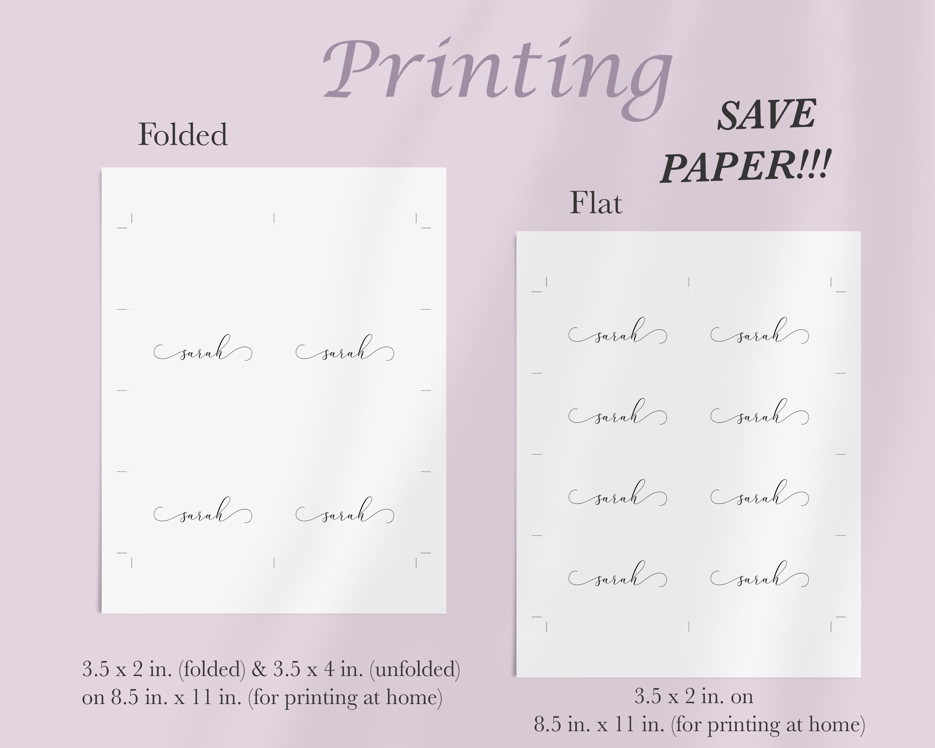 Elegant Wedding Place Card, Printable Wedding Name Card, Instant ...