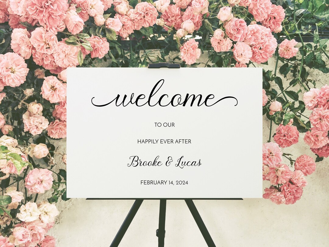 Welcome to Our Happily Ever After Wedding Welcome Sign, Wedding Welcome ...