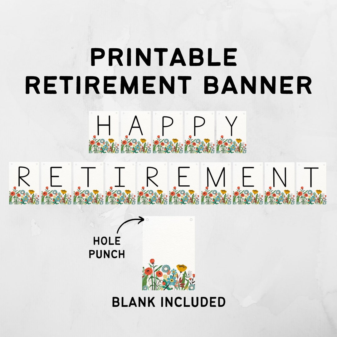 Printable Retirement Banner / Happy Retirement Banner / Instant ...