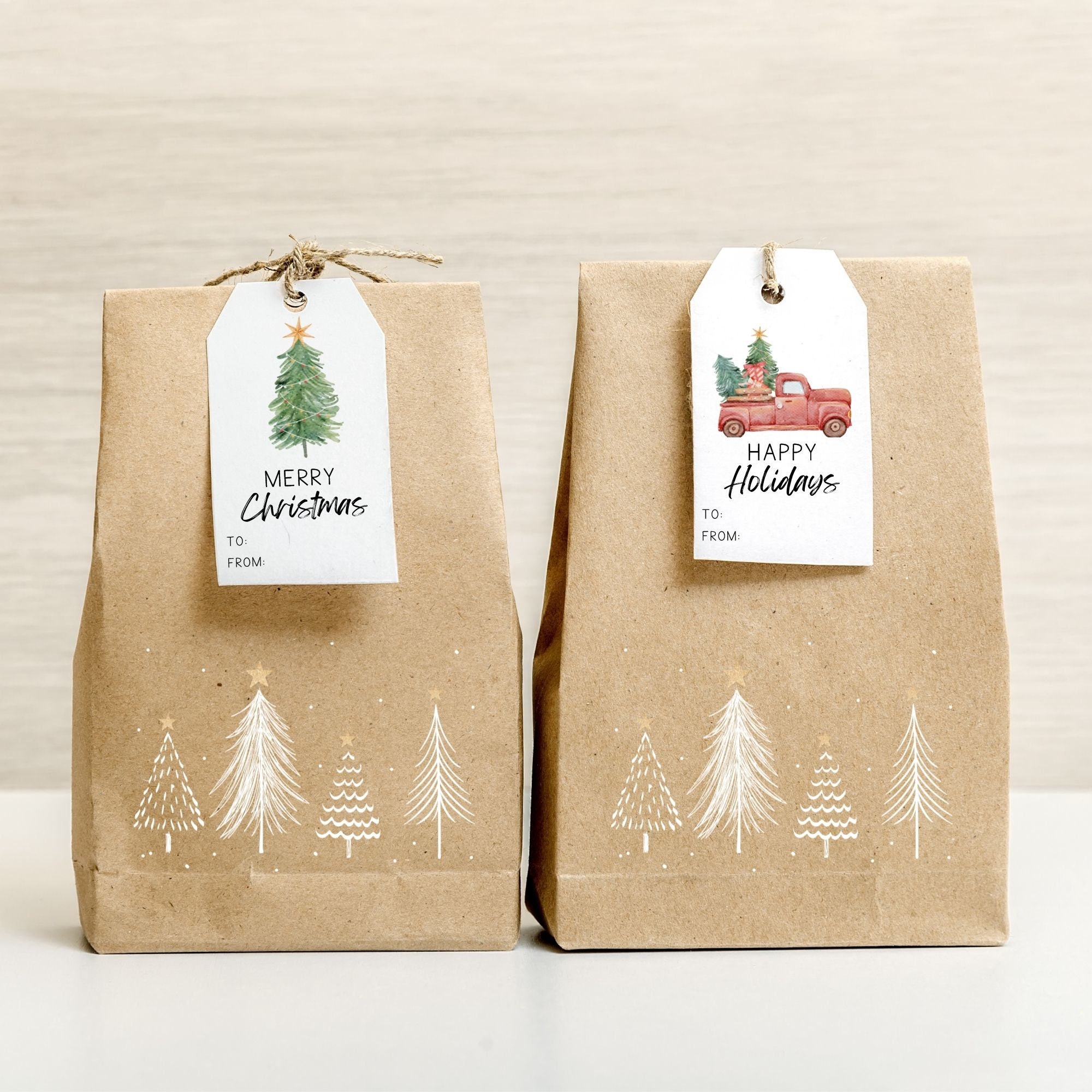 Printable Christmas Gift Tags / Merry Christmas Tags / Happy Holiday ...