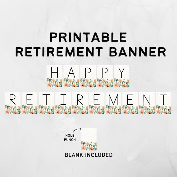 Printable Retirement Banner / Happy Retirement Banner / - Etsy