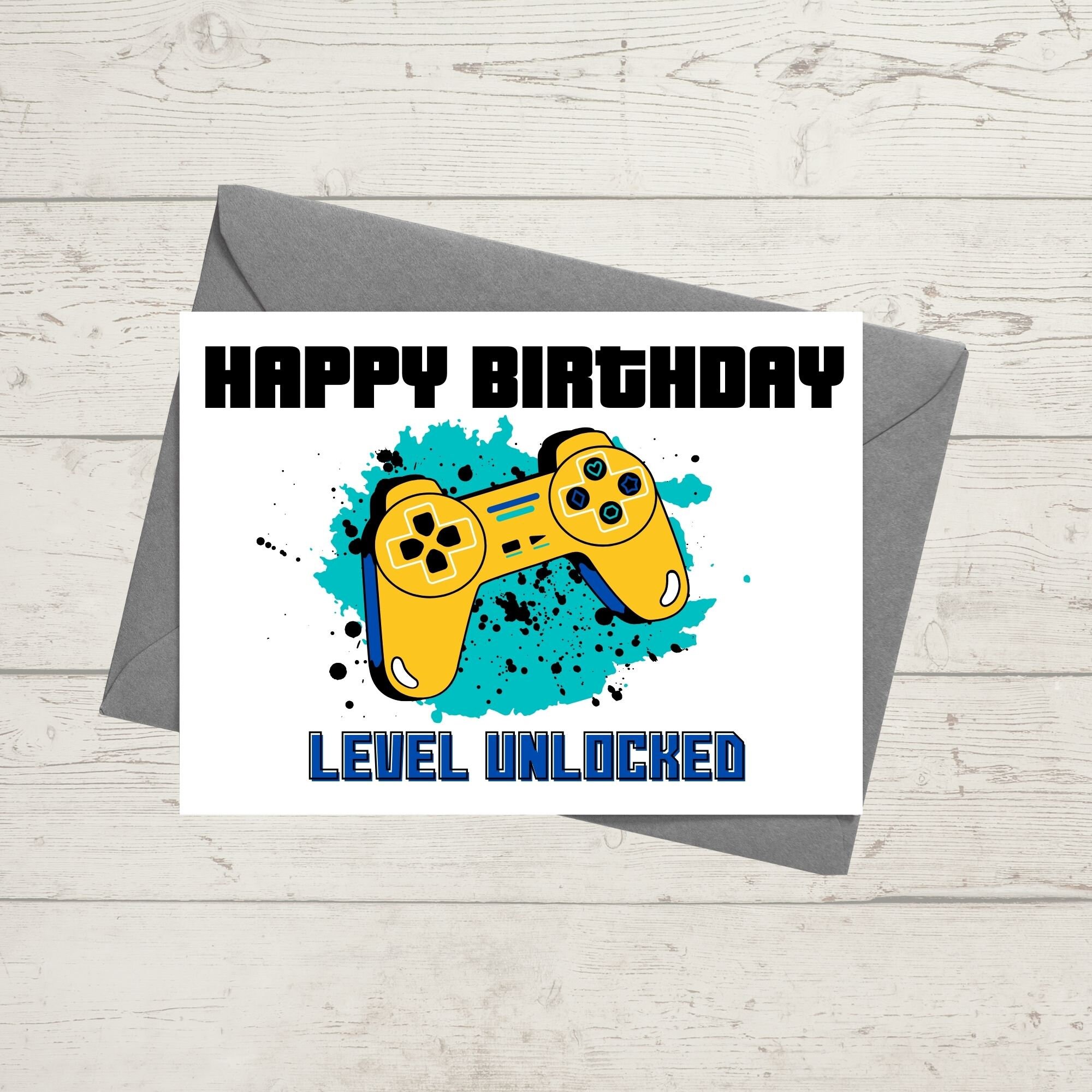 Printable Birthday Card / Happy Birthday / Level Unlocked Card / Video ...