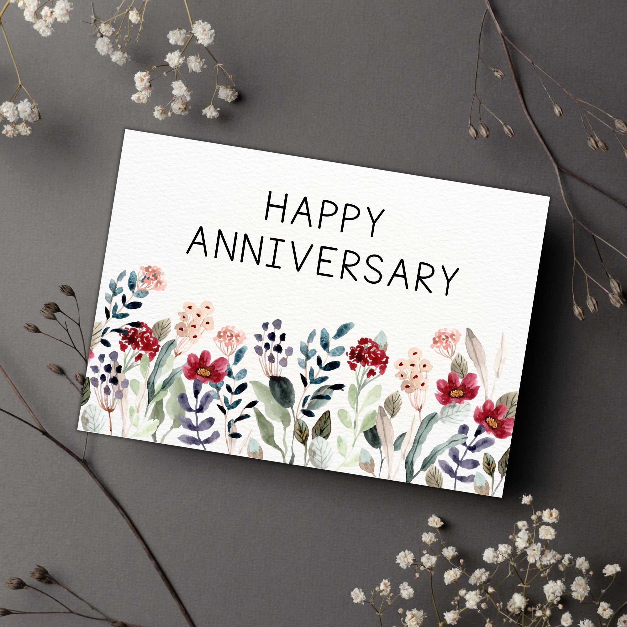 Printable Anniversary Card / Happy Anniversary / Instant Download / 5x7 ...
