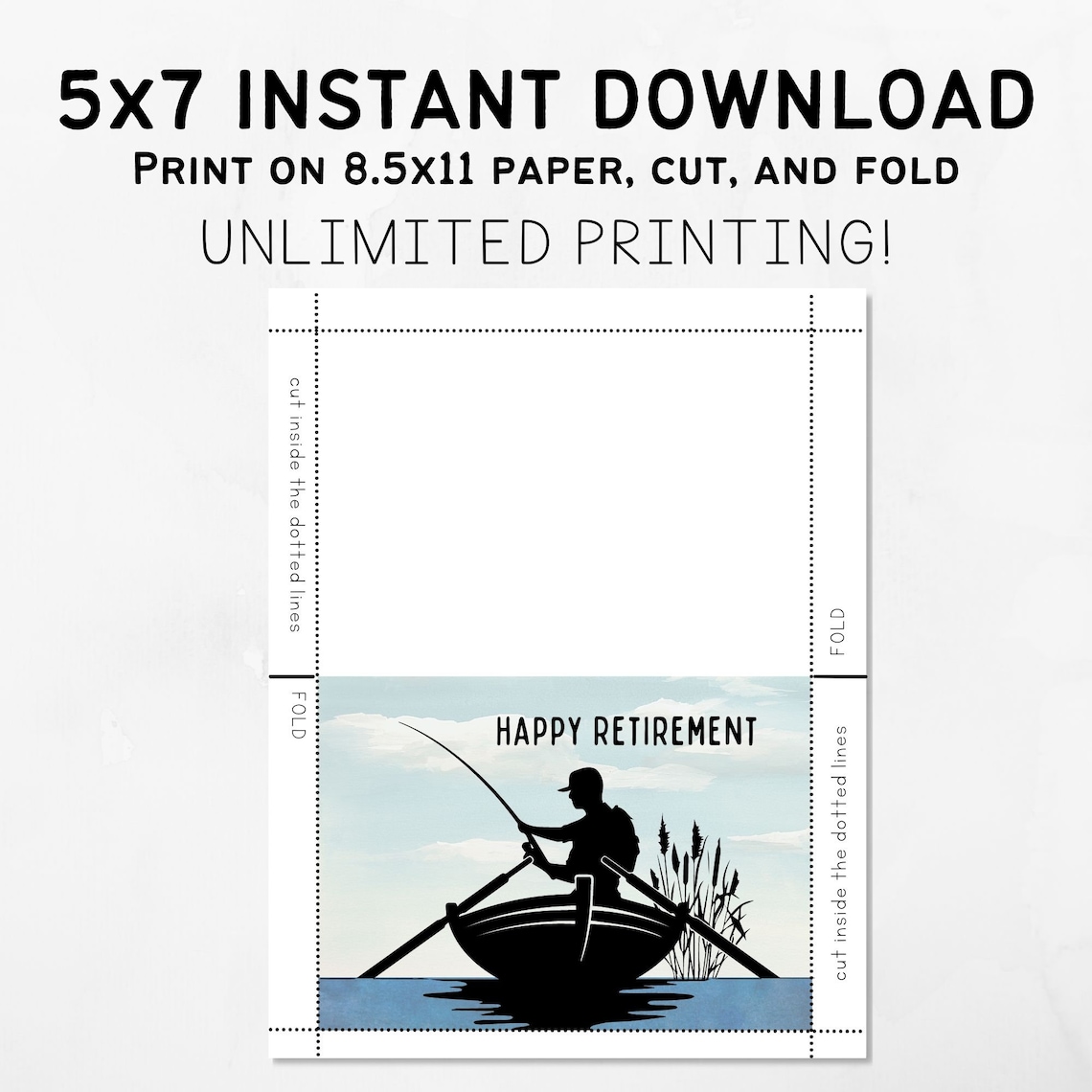 Printable Retirement Card / Happy Retirement / Fishing / Instant ...