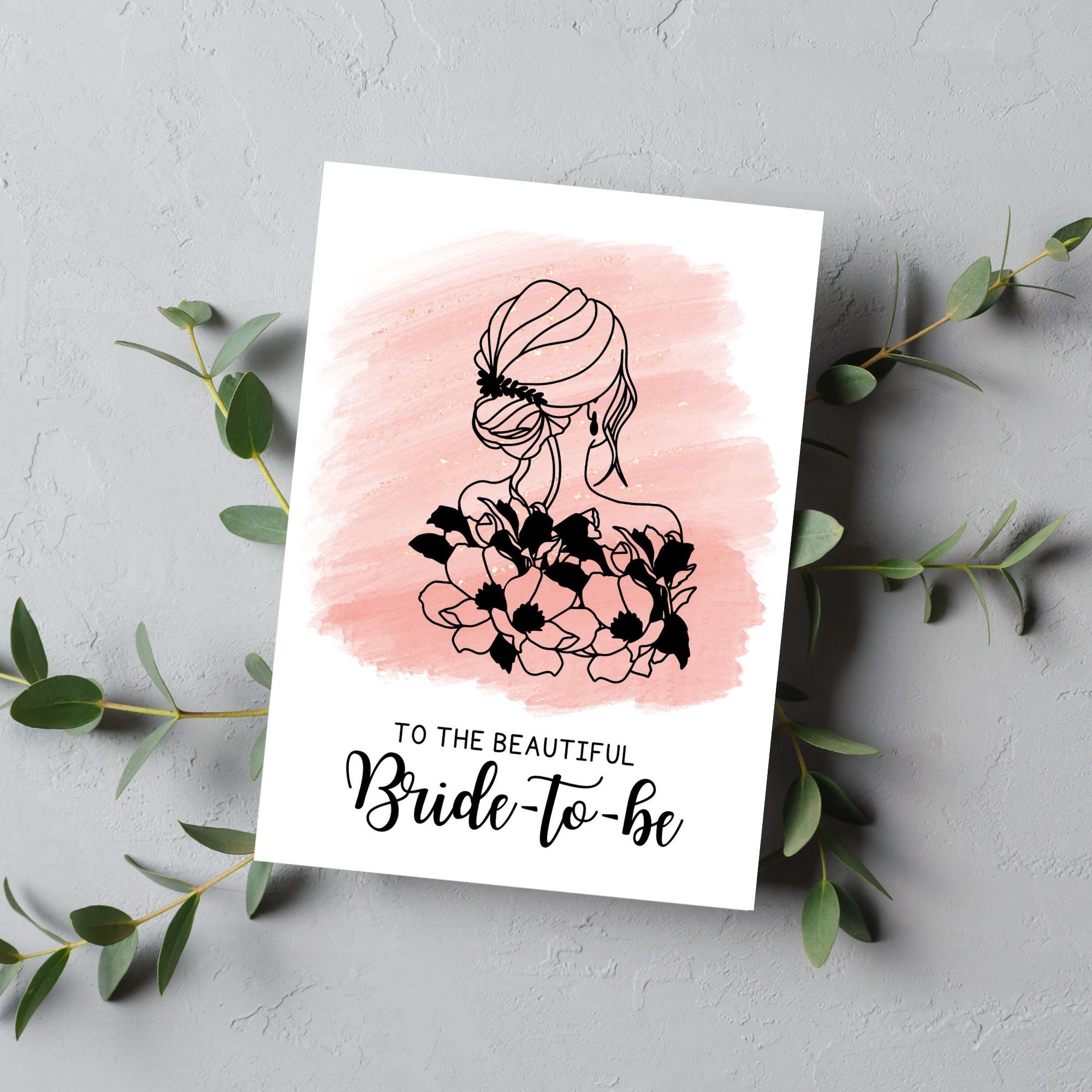 Printable Bridal Shower Card / to the Beautiful Bride-to-be Card ...