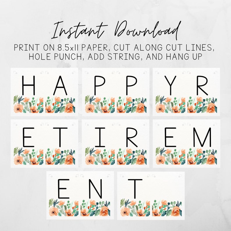 Printable Retirement Banner / Happy Retirement Banner / Instant ...